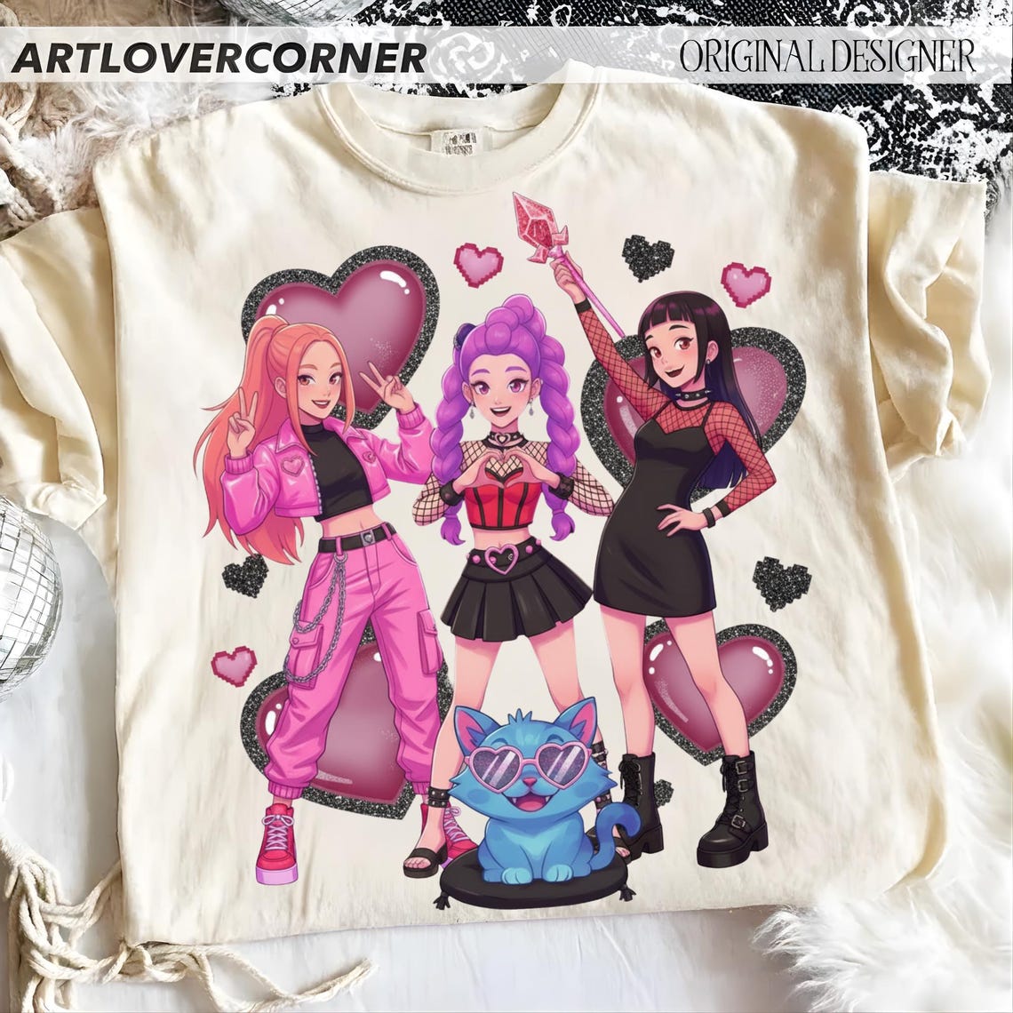Huntrix Png Kpop Girl Valentine PNG Cute Anime Huntrix Girl Group ...