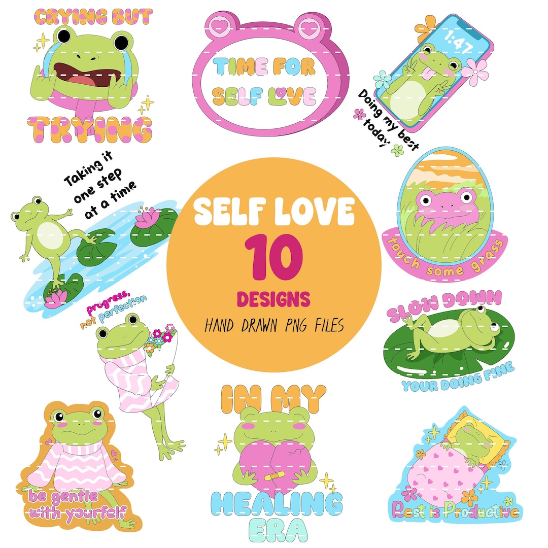 Self Love Bundle, Emotional Clipart, Hand Drawn, Relatable Humor ...