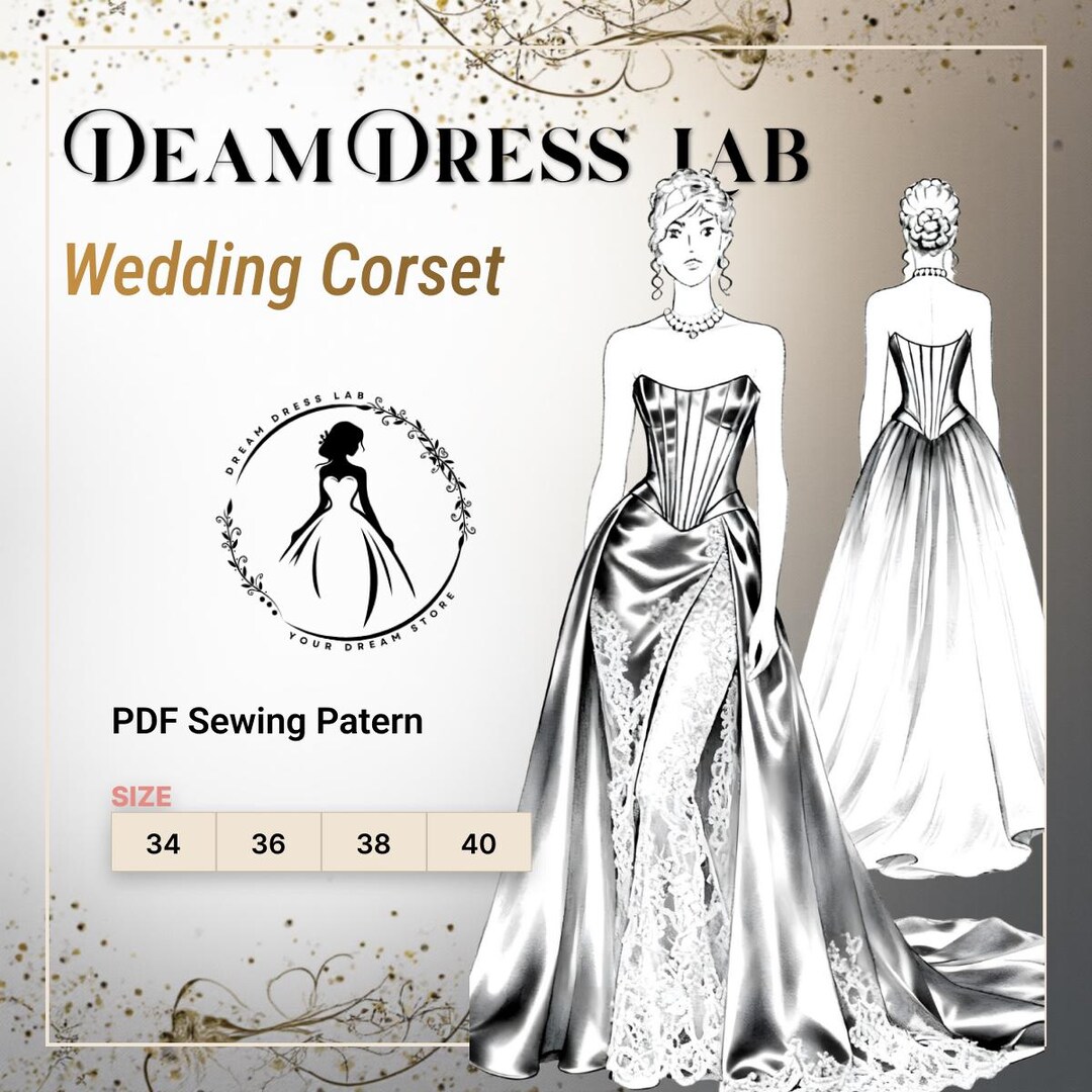 Wedding Corset Sewing Pattern: Advanced Sewing. Satin, Mikado. DDL-25 ...