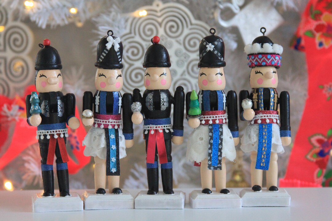 Handcrafted Hmong Nutcracker Christmas Ornament - Traditional Holiday ...