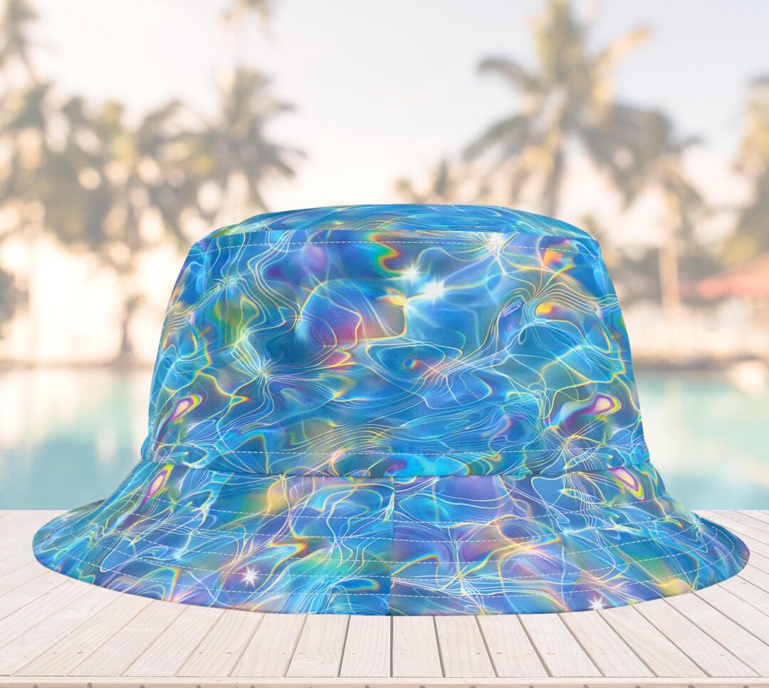 Rainbow Swimming Pool Ripples Bucket Hat, Festival Wear, Rave Wear Hat ...