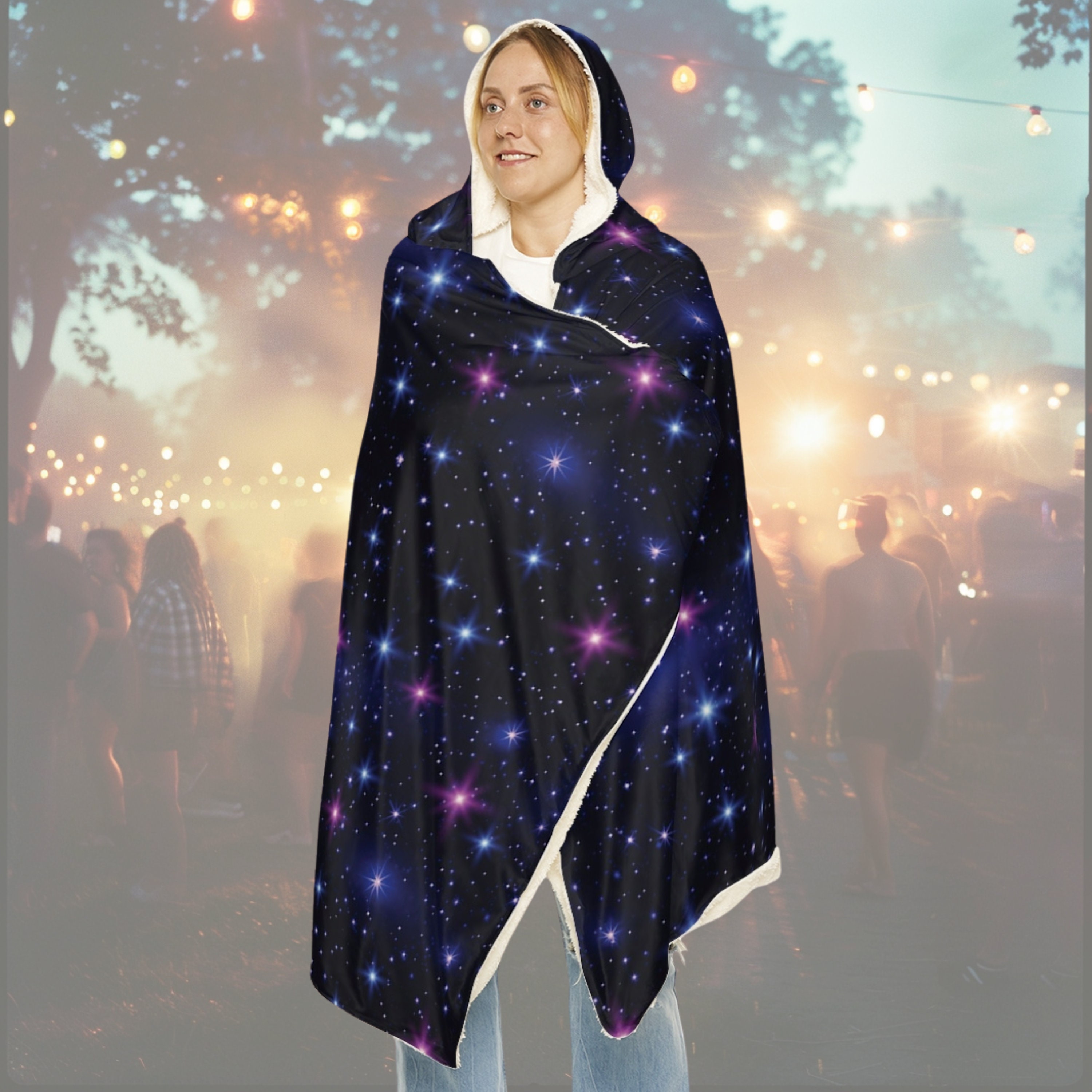 Cosmic Snuggle Blanket-stars Blanket-space Hooded Blanket-space Lovers ...