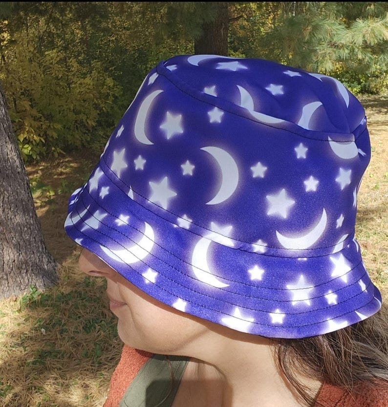 Purple Wizard Bucket Hat, Moon and Stars Hat, Festival Wear, Festival ...