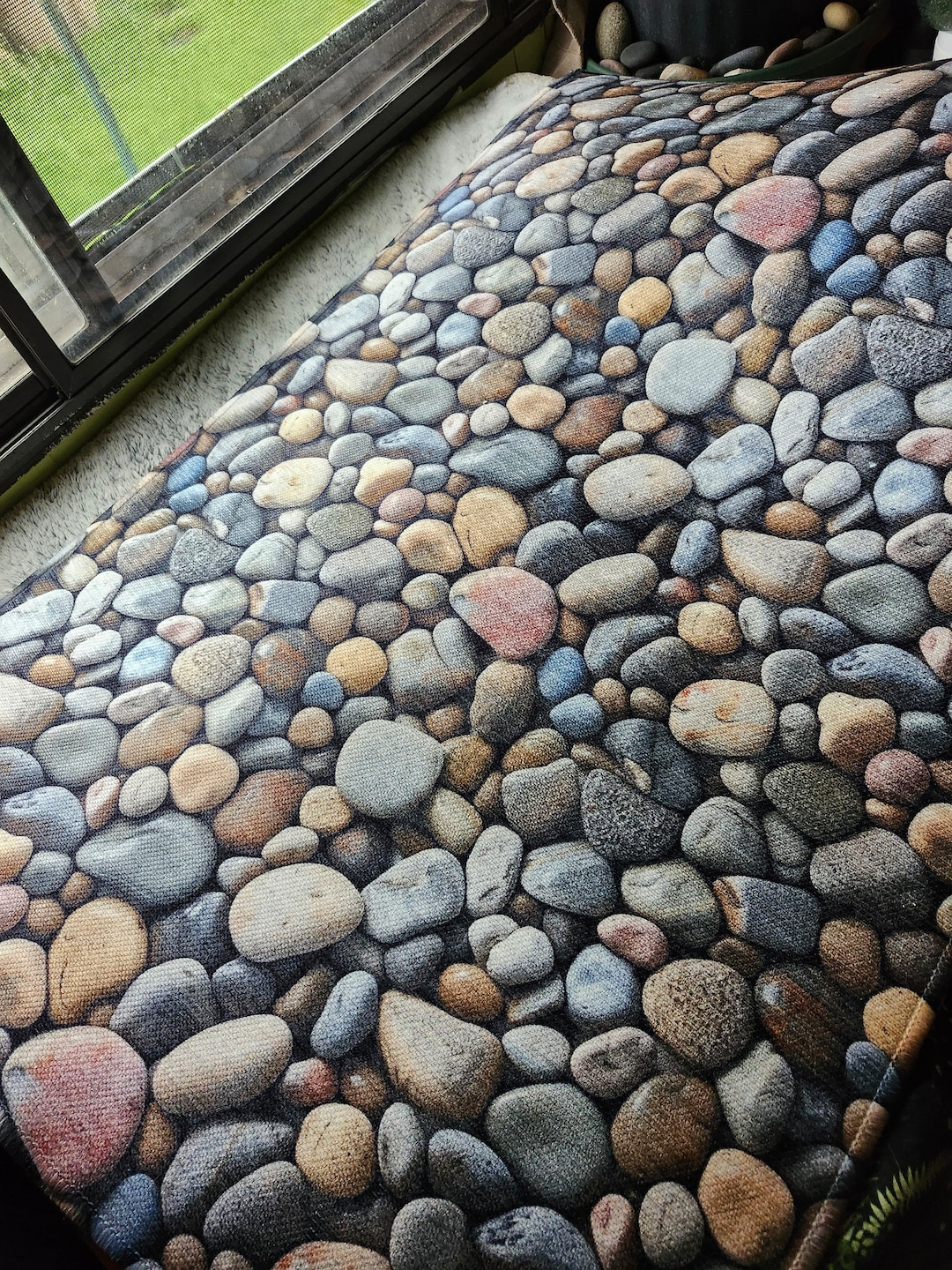 River Rock Area Rugs-modern Organic-grey Decor-nature Decor-rock Lovers ...