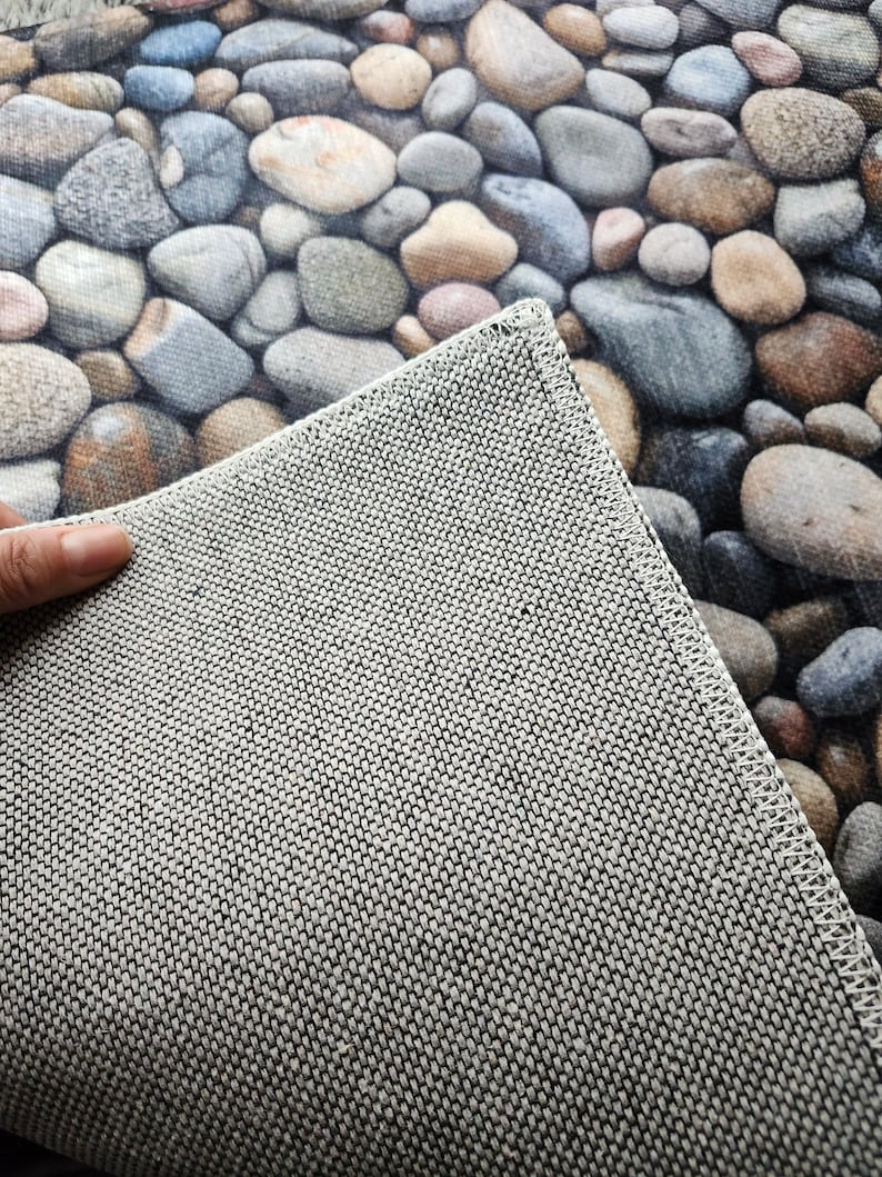 River Rock Area Rugs-modern Organic-grey Decor-nature Decor-rock Lovers ...