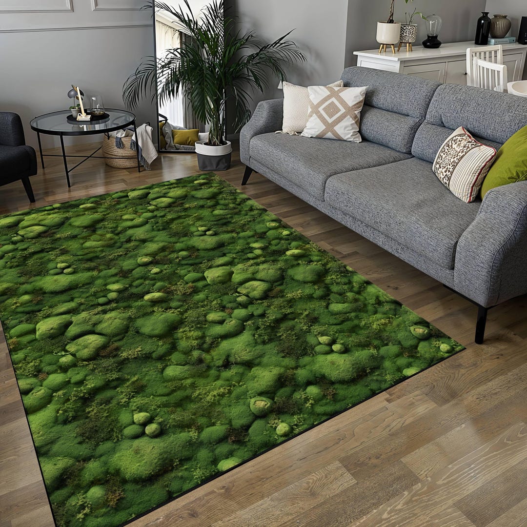 Moss Print Area Rugs-green Aesthetic Decor-forestcore Rug-witchy Decor ...