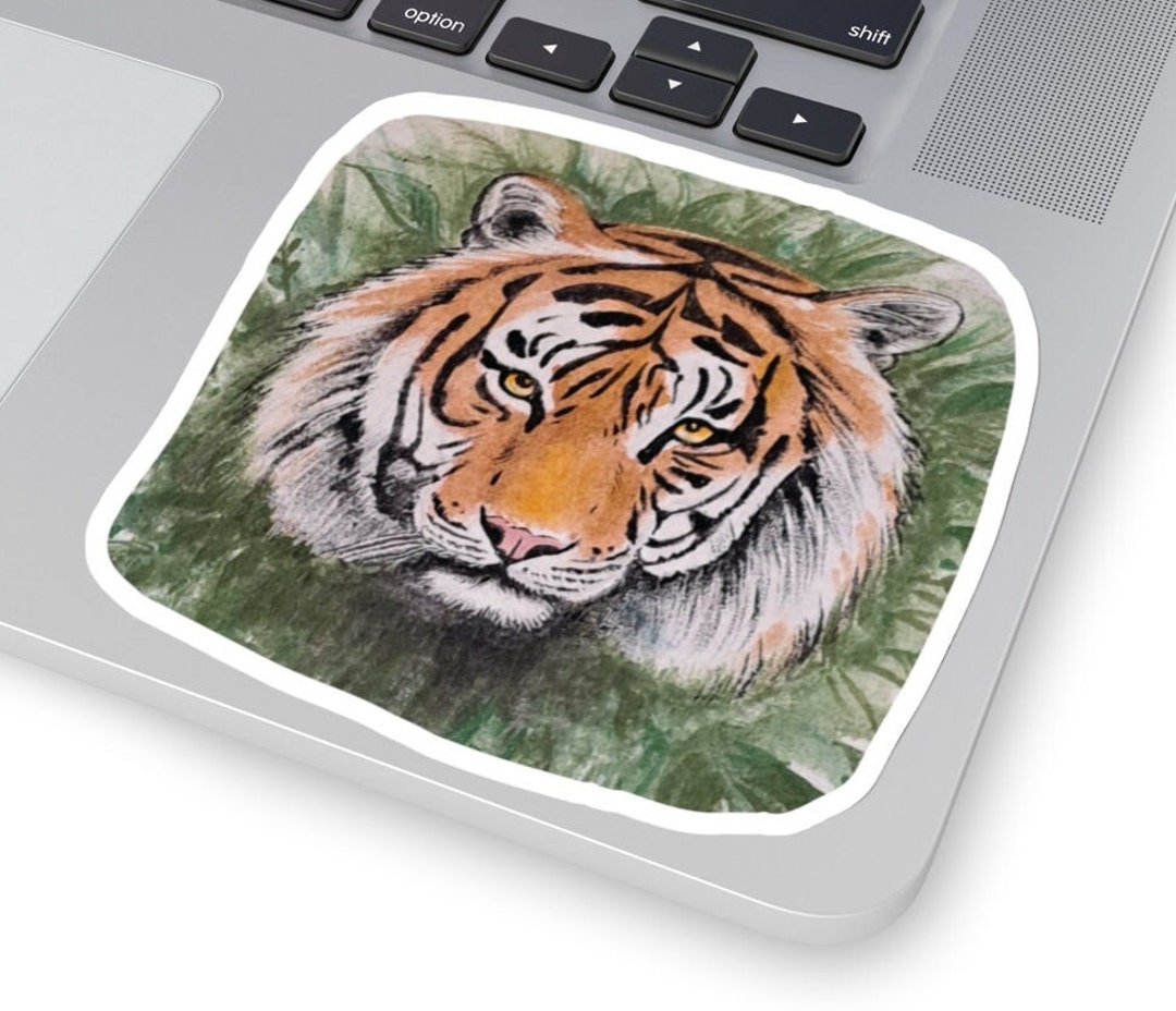 Tiger Face Kiss-cut Stickers, Jungle Animal Sticker, Tiger Lovers Gift ...