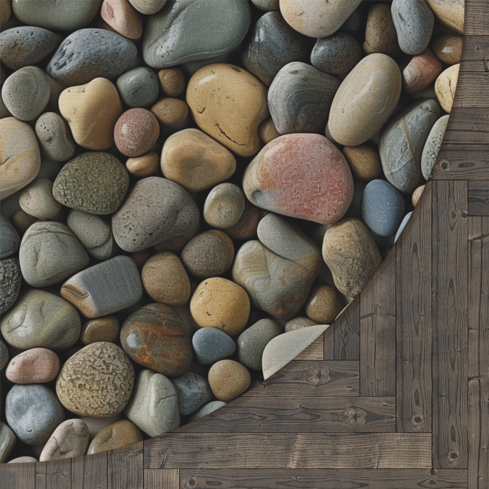 River Rocks Round Rug-nature Decor-rock Lovers Gift-geology Gift-5ft ...