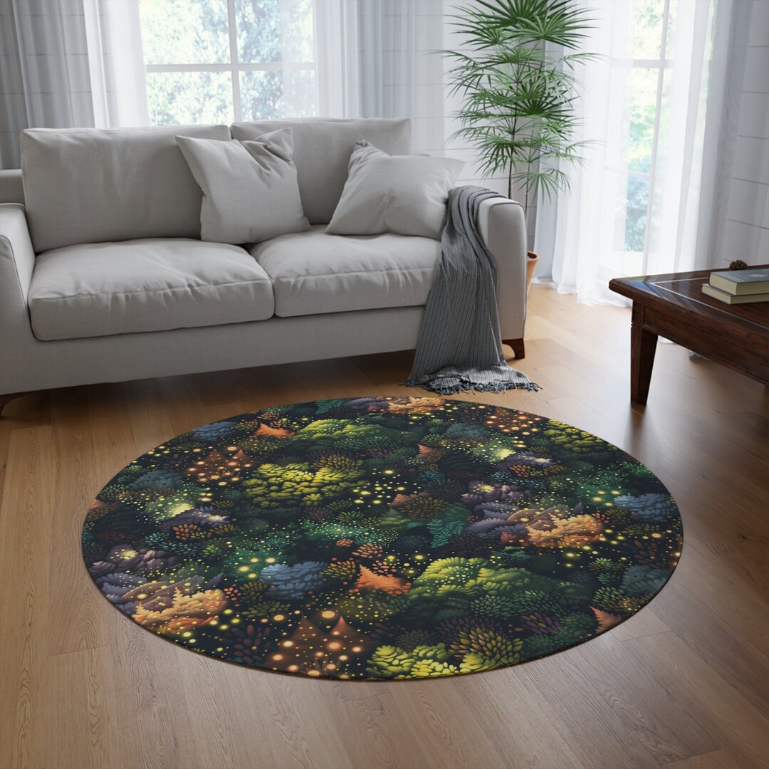 Fairy Forest Print Round Rug-fairycore Decor-fantasy Print-colorful Rug ...