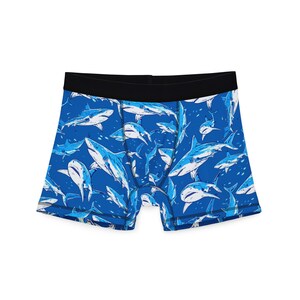 Shark Pattern Blue Men's Boxers, Shark Boxers, Shark Gift, Shark Mens ...