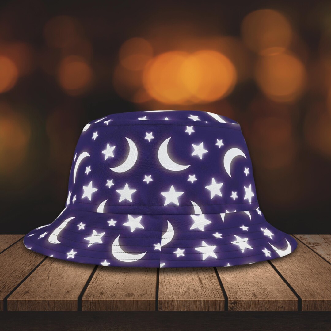 Purple Wizard Bucket Hat, Moon and Stars Hat, Festival Wear, Festival ...