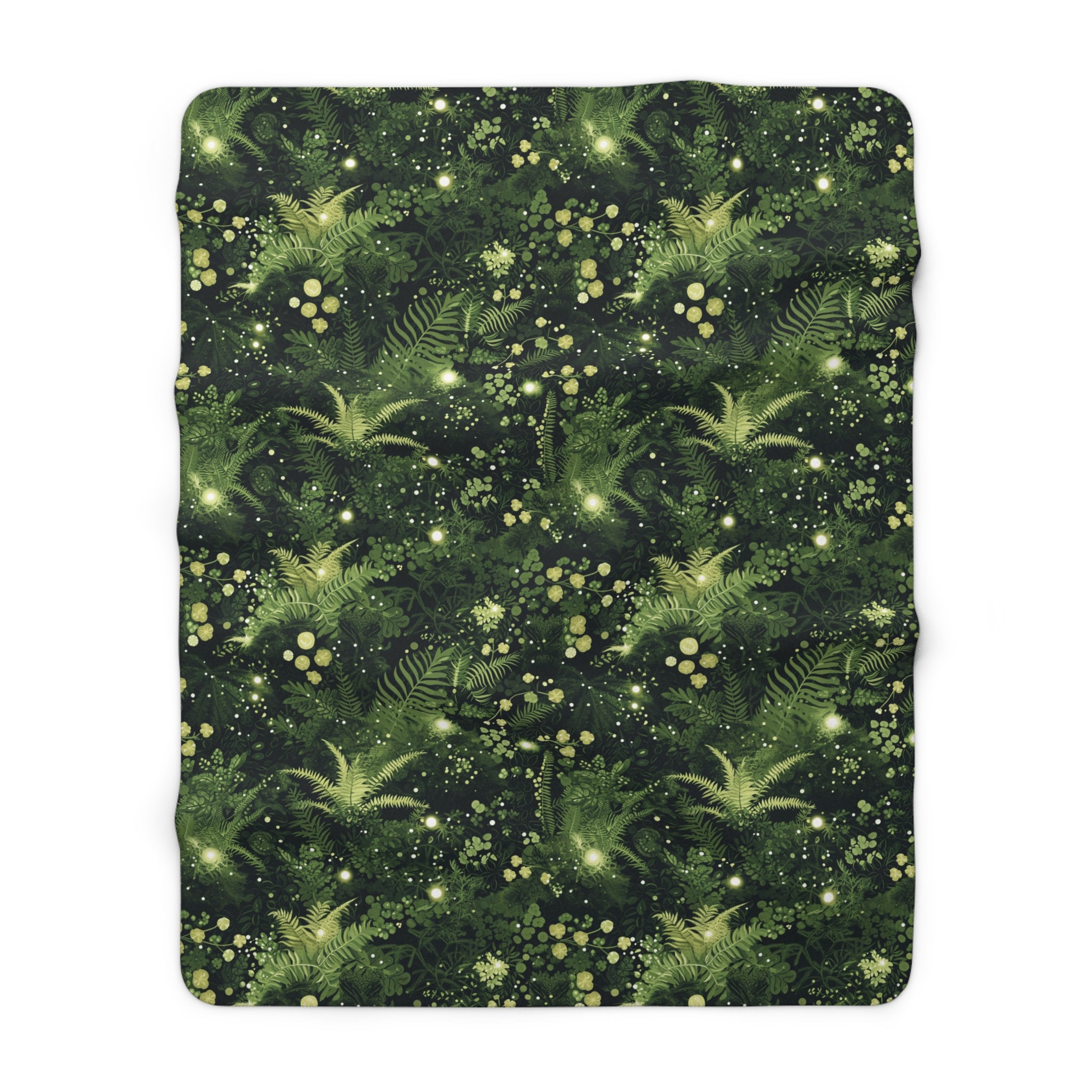 Moss and Ferns Sherpa Fleece Blanket, Moss Blanket, Cottagecore Blanket ...
