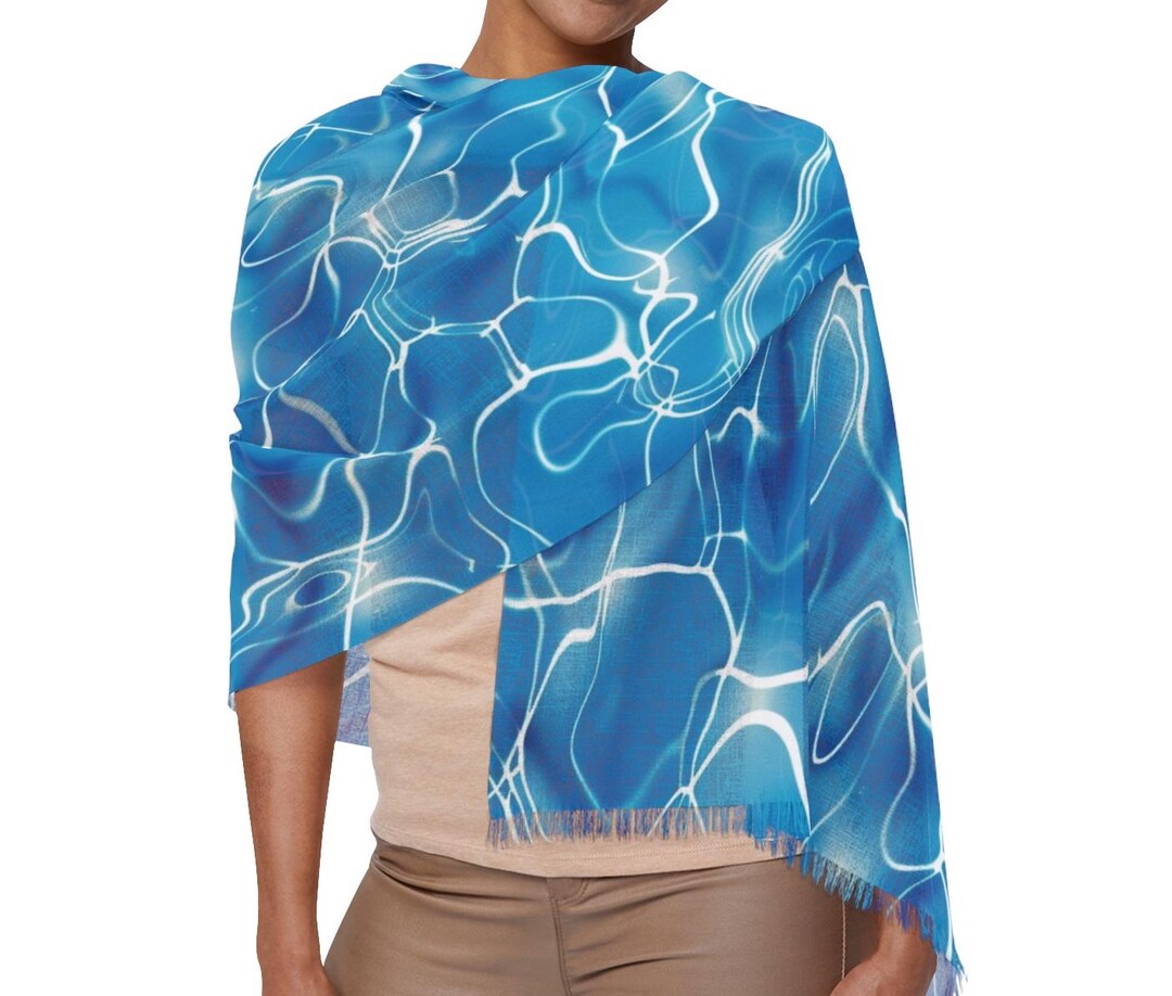 Swimming Pool Ripple Blue Light Scarf Women's Scarf, Head Wrap, Blue ...