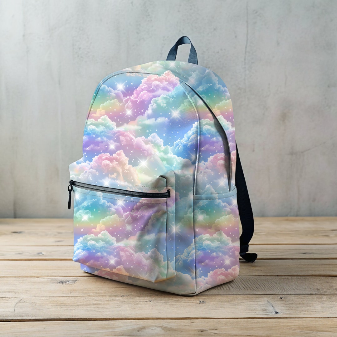 Rainbow Clouds Backpack, Back to School Bag, Girls Backpack, Fairycore ...