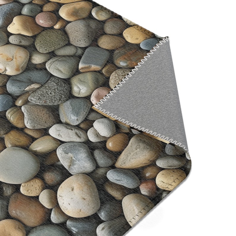 River Rock Area Rugs-modern Organic-grey Decor-nature Decor-rock Lovers ...