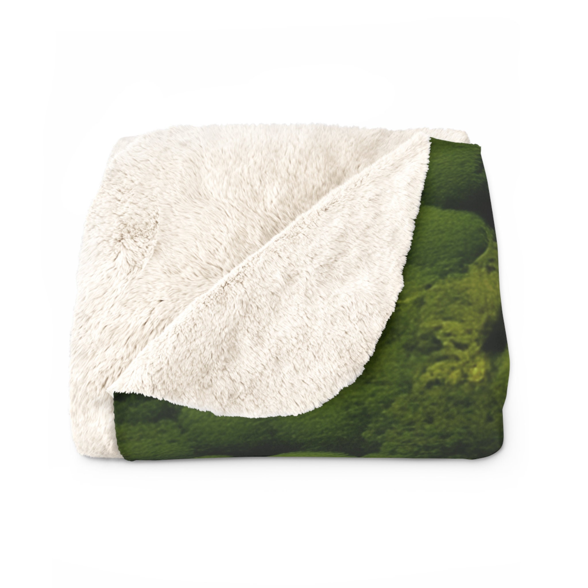 Moss Blanket-lush Moss Sherpa Fleece Blanket-green Aesthetic-forestcore ...