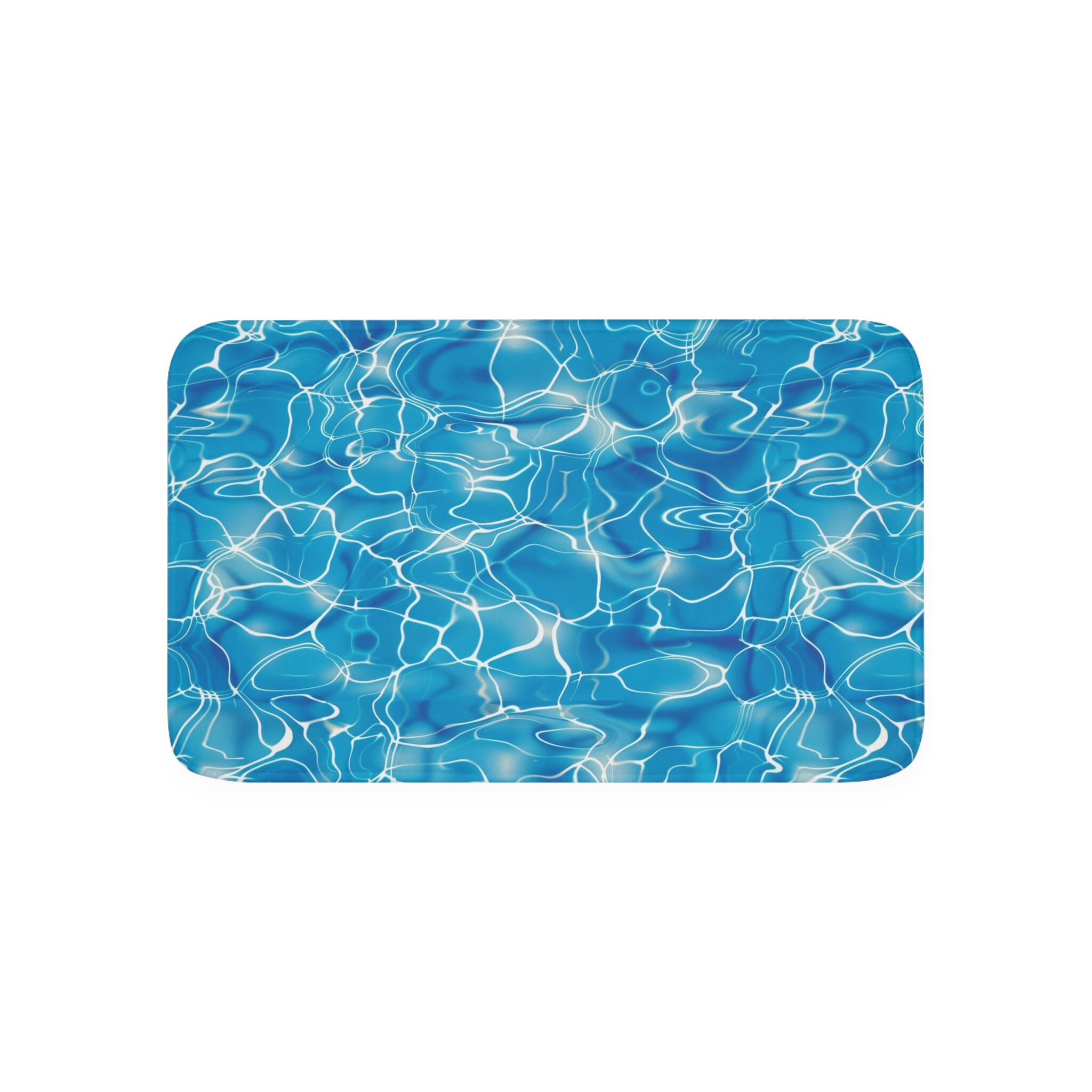 Swimming Pool Ripples Blue Memory Foam Bath Mat, Blue Bathroom Decor ...