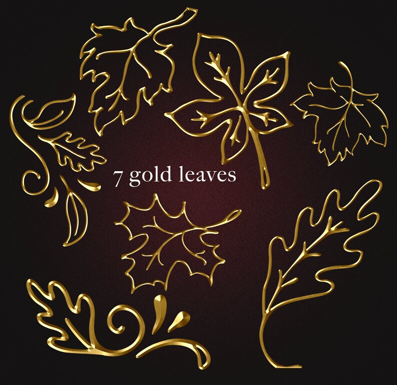 Gold leaf clipart gold glitter clipart golden leaves clipart | Etsy
