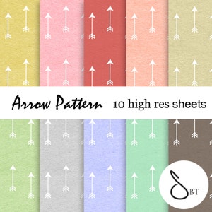 Arrow Digital Scrapbook Paper, Textured Paper, Pastel Colors ...