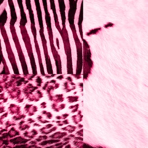 Digital Paper Pack- Pink Animal Print- Digital Scrapbook- 8.5 X 11 ...