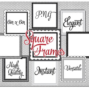 Picture Frame Clip Art Square Frames Clip Art Frames - Etsy