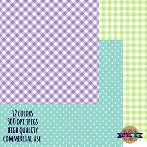 Scrapbook Paper, Pastel Gingham, Easter DIGITAL Paper, Easter Clipart ...