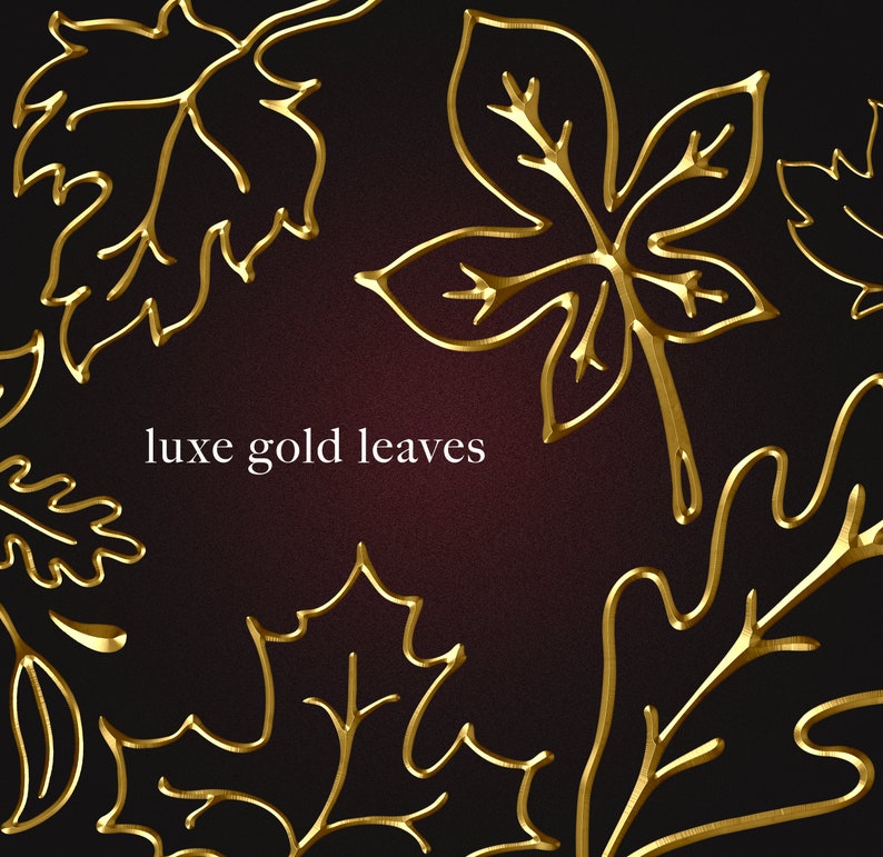 Gold leaf clipart gold glitter clipart golden leaves clipart | Etsy