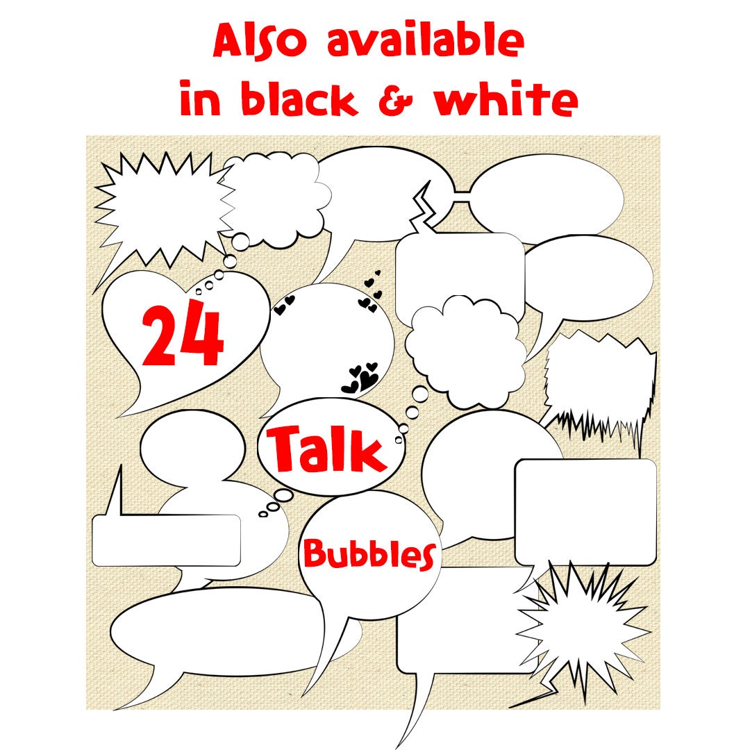 Talk Bubbles Clipart INSTANT DOWNLOAD Commercial Use Ok - Etsy