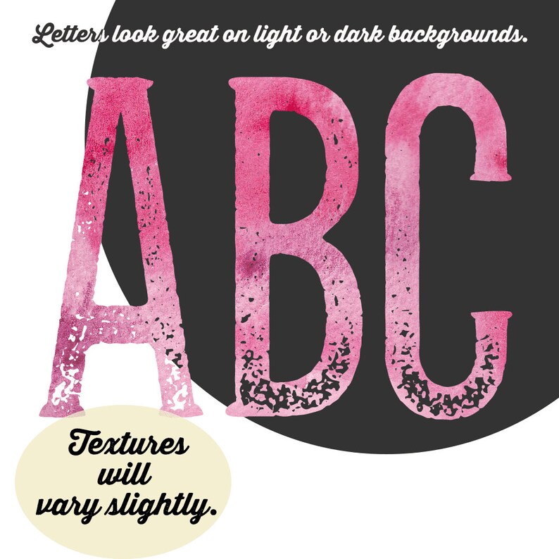 Pink Watercolor Alpha Clip Art INSTANT DOWNLOAD Commercial - Etsy