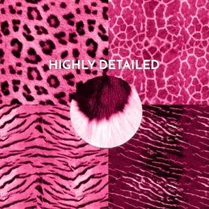 Digital Paper Pack- Pink Animal Print- Digital Scrapbook- 8.5 X 11 ...