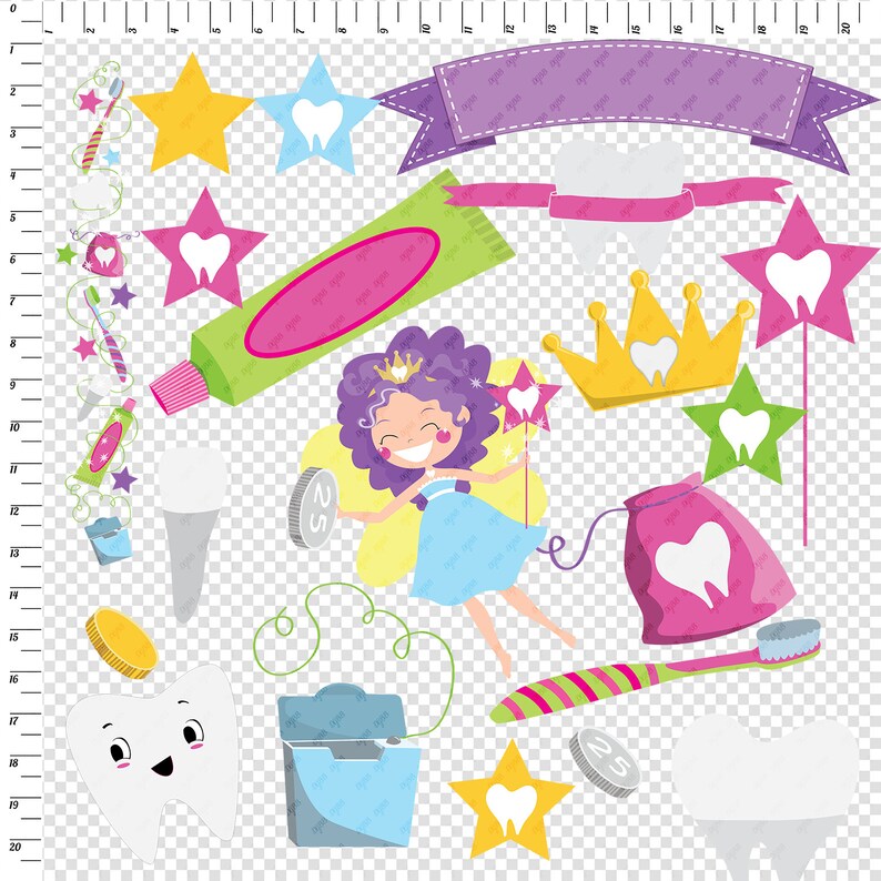 Kids Clip Art Tooth Fairy Dental Clipart Commercial Use | Etsy