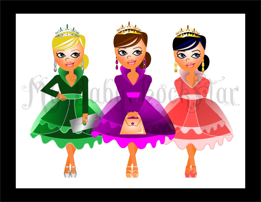 Teenage Princess Digital Clipart, INSTANT DOWNLOAD, Personal and ...