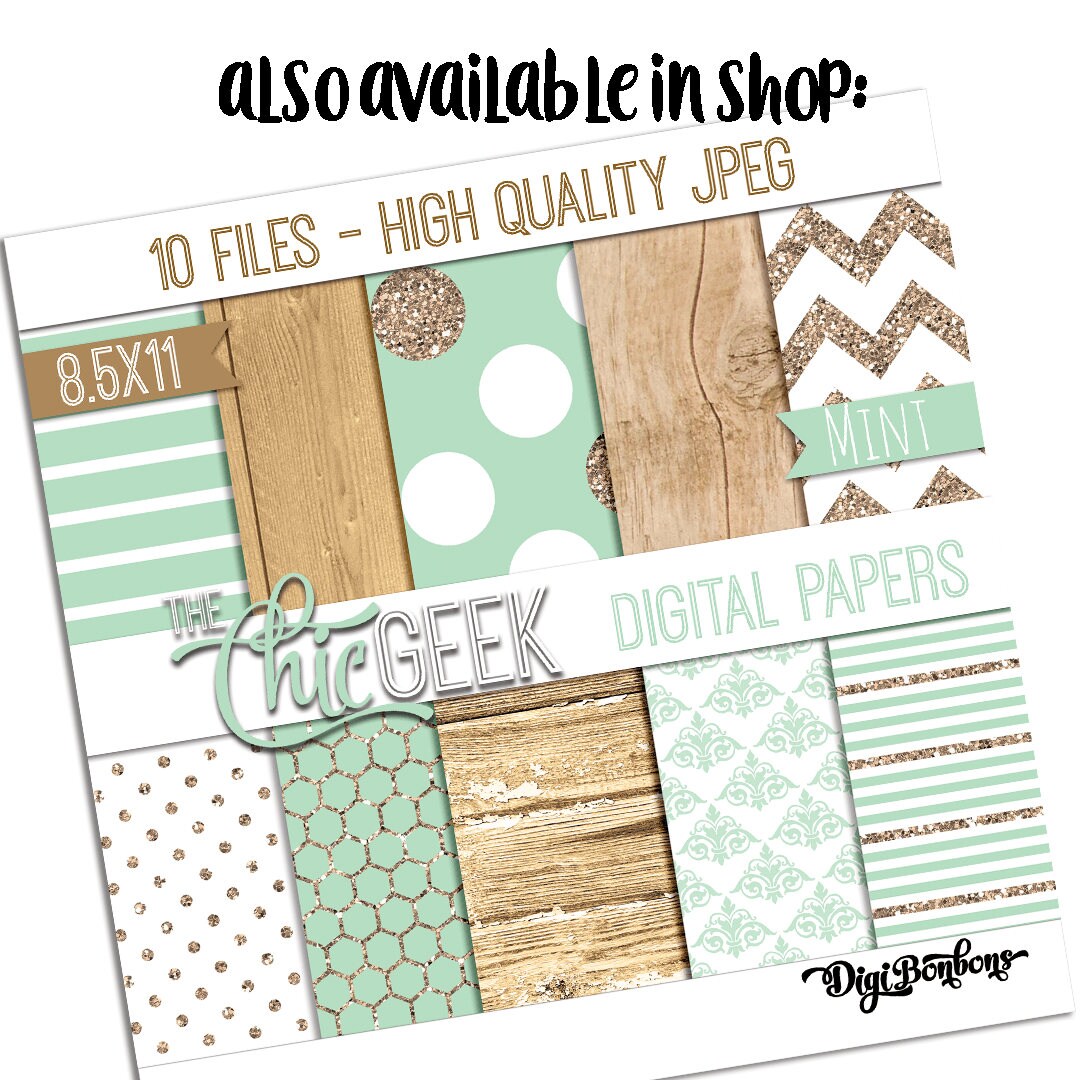 Digital Scrapbook Paper Teal Patterns SEAMLESS Patterns | Etsy