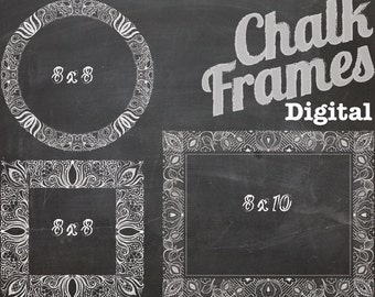 Chalk Flowers Digital Clipart INSTANT DOWNLOAD Commercial | Etsy