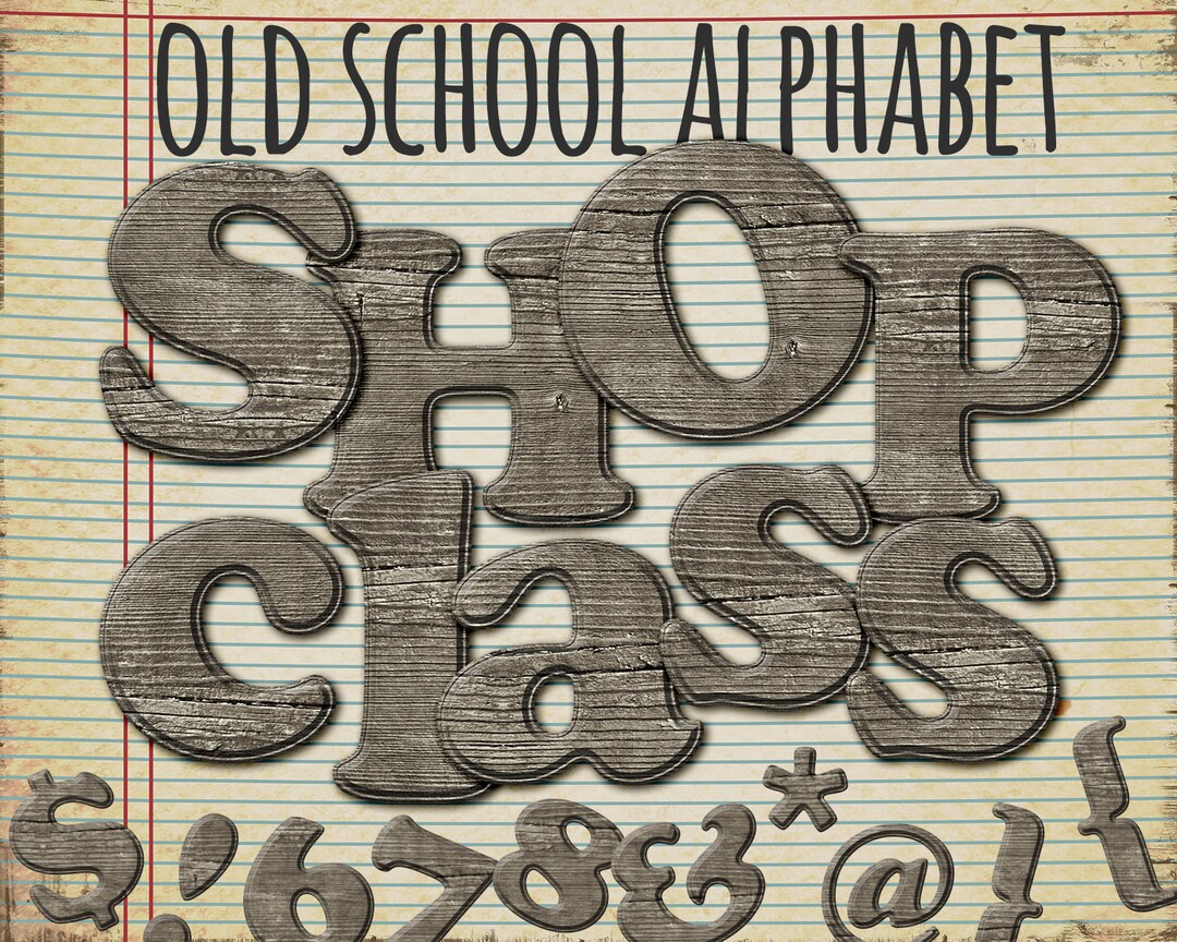 Old Wood Digital Alphabet Clip Art: Wood Letters Like in Shop Class ...