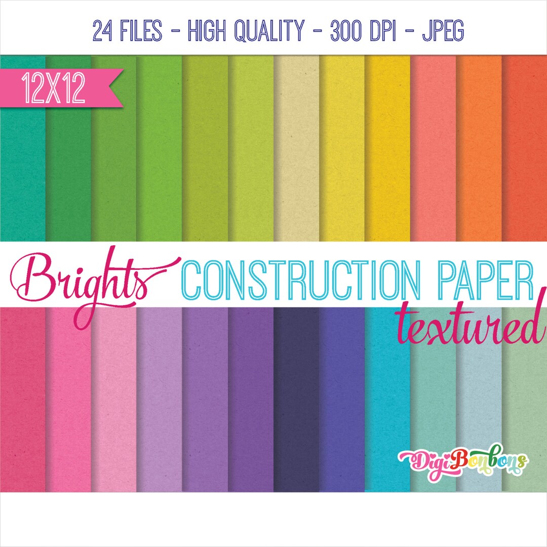 Textured Scrapbook Digital Paper, 12X12, Construction Paper Texture ...