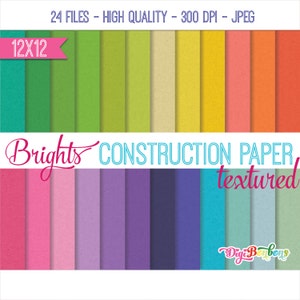 Textured Scrapbook Digital Paper, 12X12, Construction Paper Texture ...
