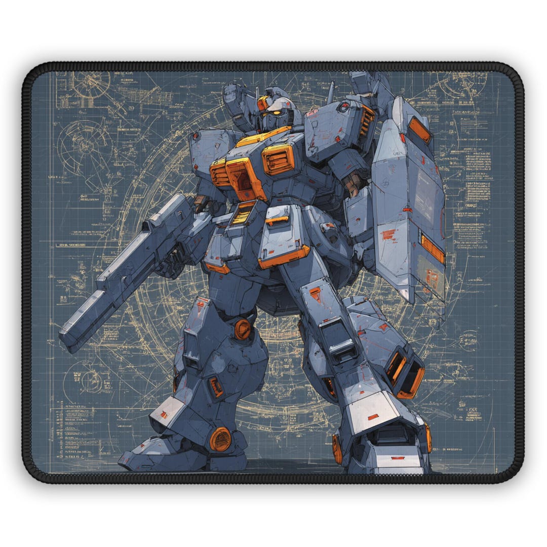 Mecha Blueprint Gundam Gaming Mouse Pad | Robot Pilot Art, Sci Fi Desk ...
