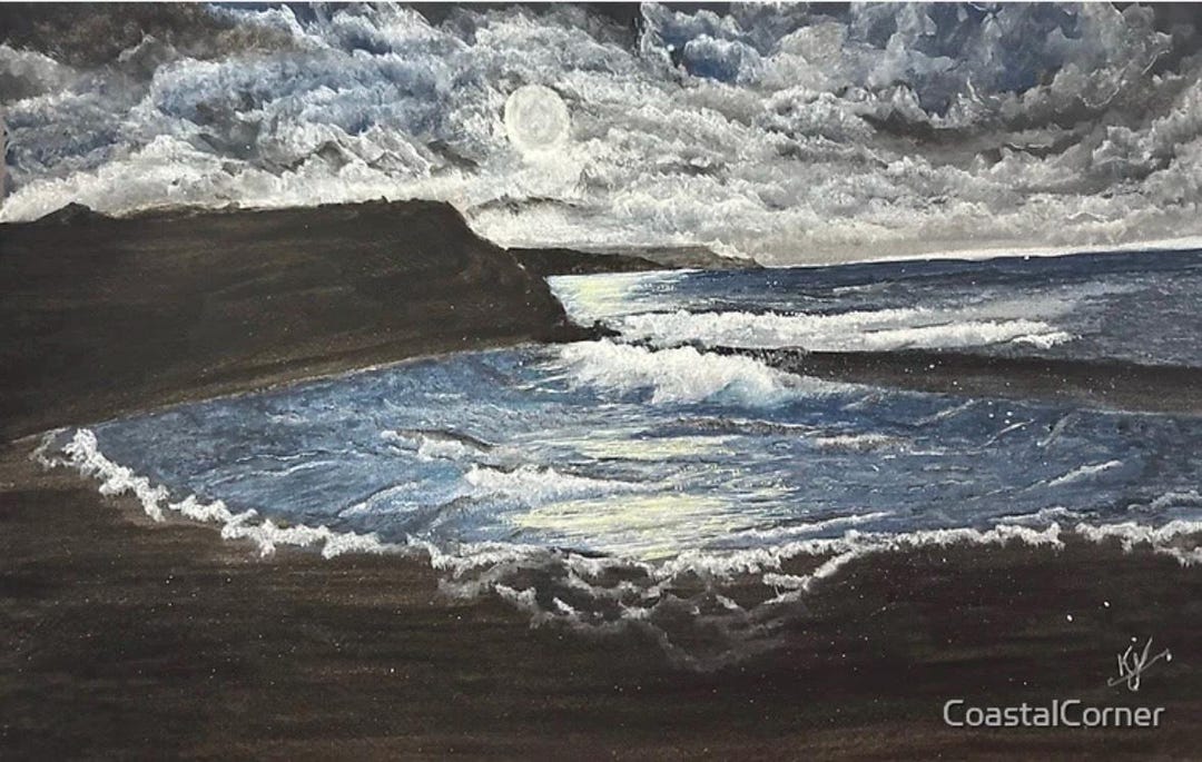Harvest Moon on the Cornish Sea - Etsy