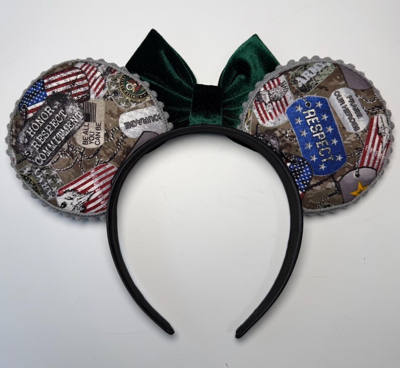 Army Dog Tags Inspired Mouse Ears/army Wife/milso/us Army - Etsy