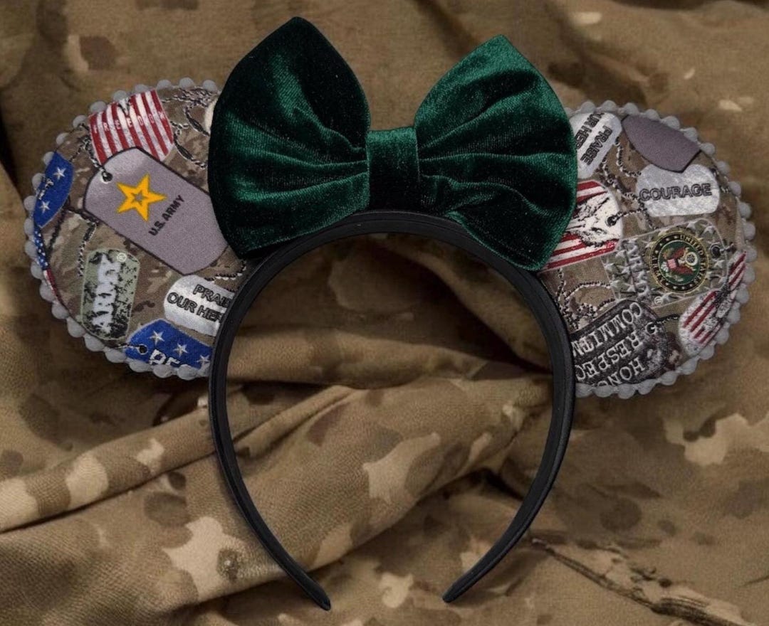 Army Dog Tags Inspired Mouse Ears/army Wife/milso/us Army - Etsy