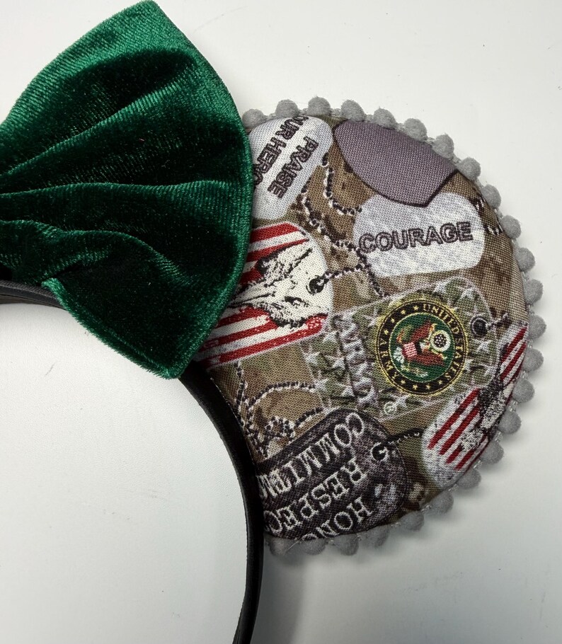 Army Dog Tags Inspired Mouse Ears/army Wife/milso/us Army - Etsy