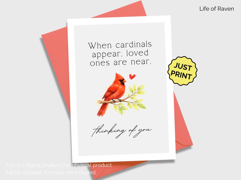 Printable Sympathy Cardinal Card With Sympathy Card Digital Condolence ...