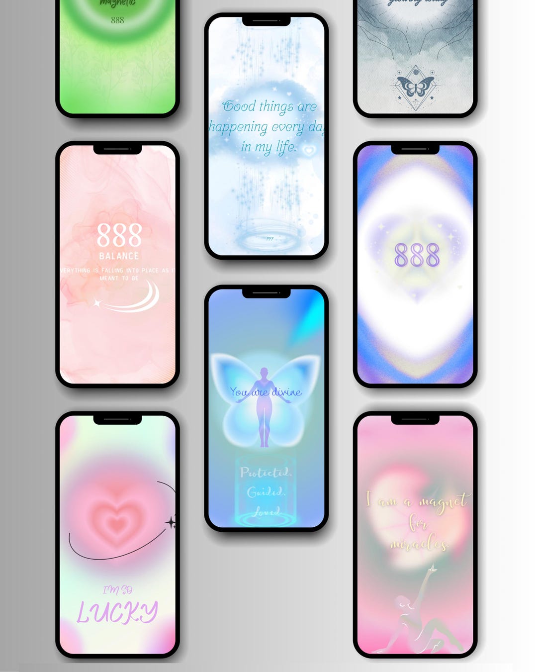 Aura Angel Number Phone Wallpaper, Spiritual Gradient Lock Screen ...
