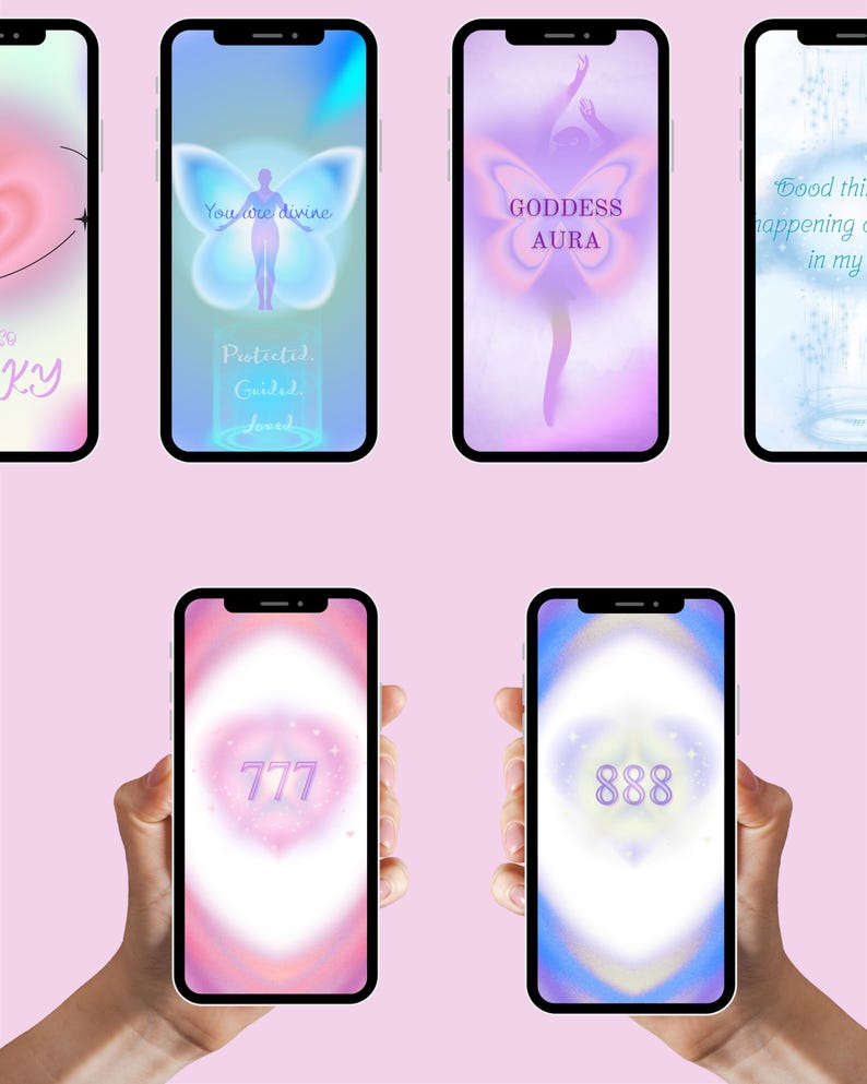 Angel Number Aura Wallpaper, Spiritual Gradient Lock Screen ...