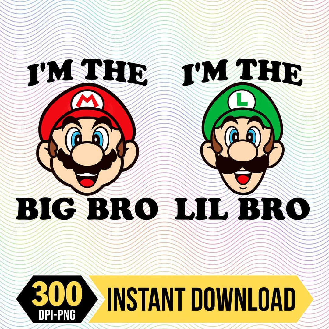 Mario and Luigi PNG Bundle Download, Mario Bros PNG Designs, Super ...