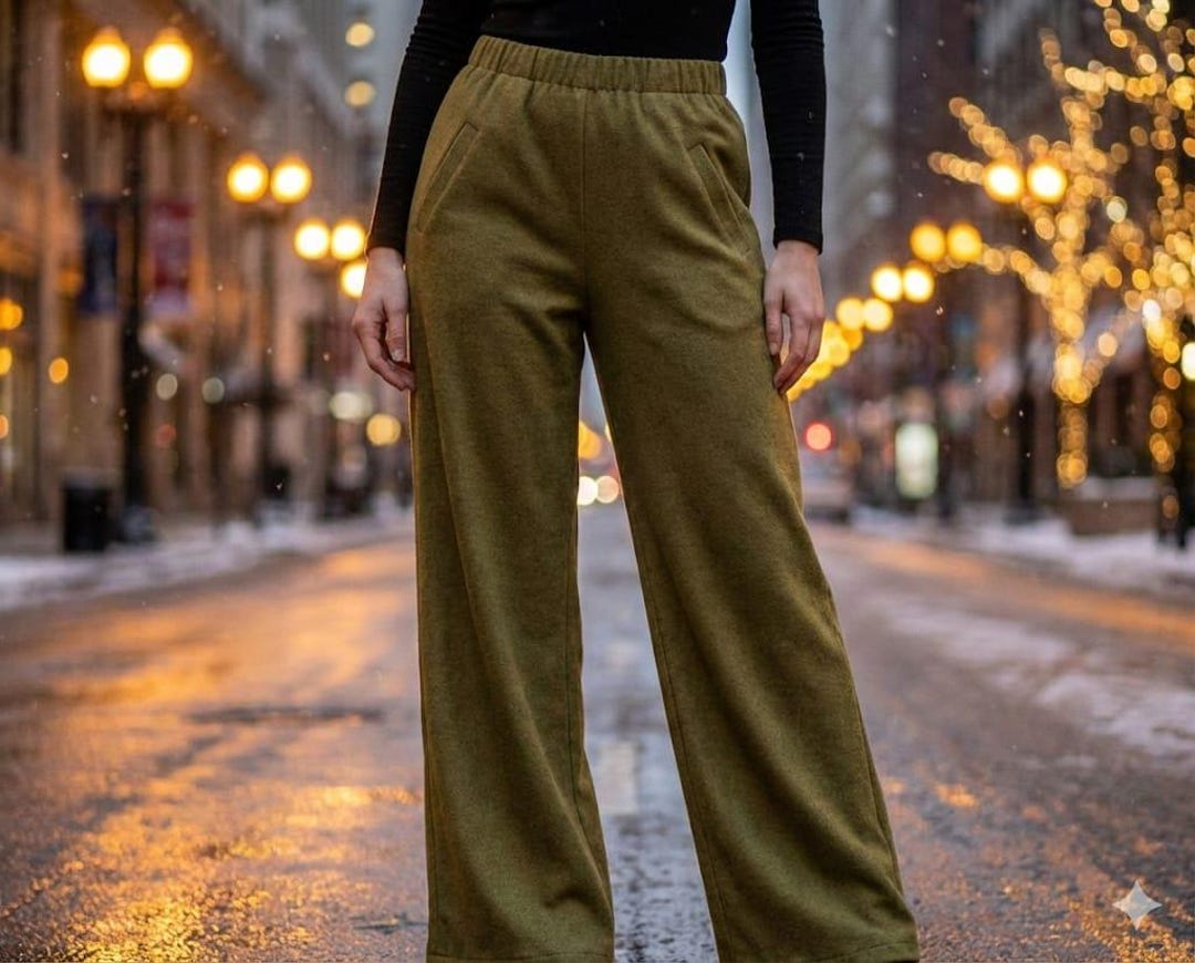 Elastic Wide Leg Pants Sewing Pattern, Long Loose Pants Pattern for ...