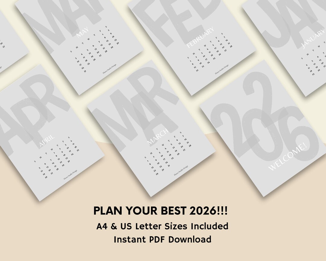 2026 Monthly Calendar Covers | A4 & A5 Printable Planner Inserts ...