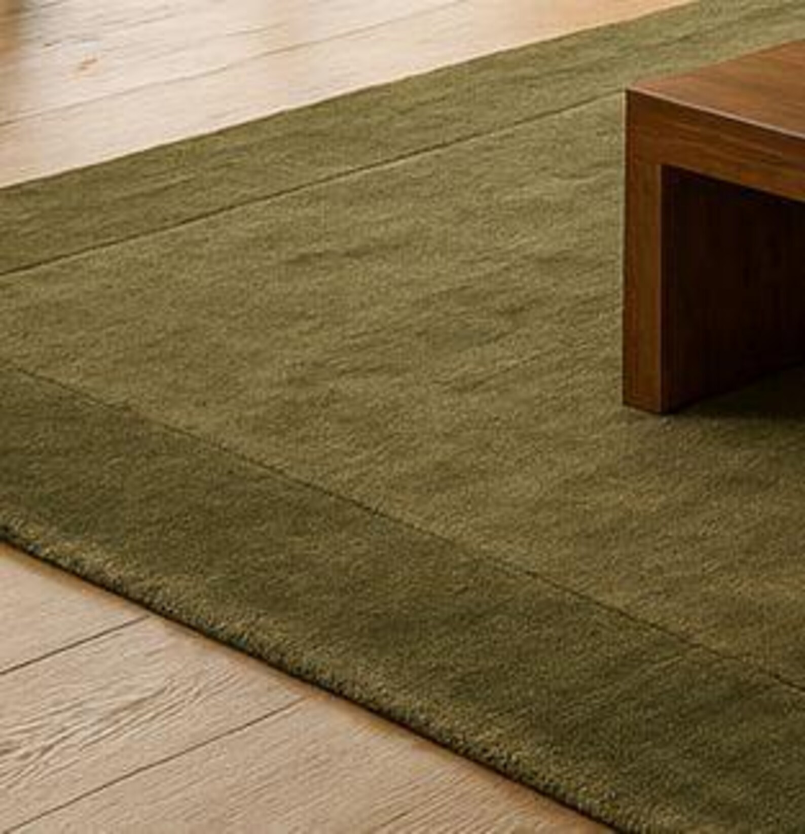 Green Border Area Rug | Modern Minimalist Olive Carpet | Hand-tufted ...
