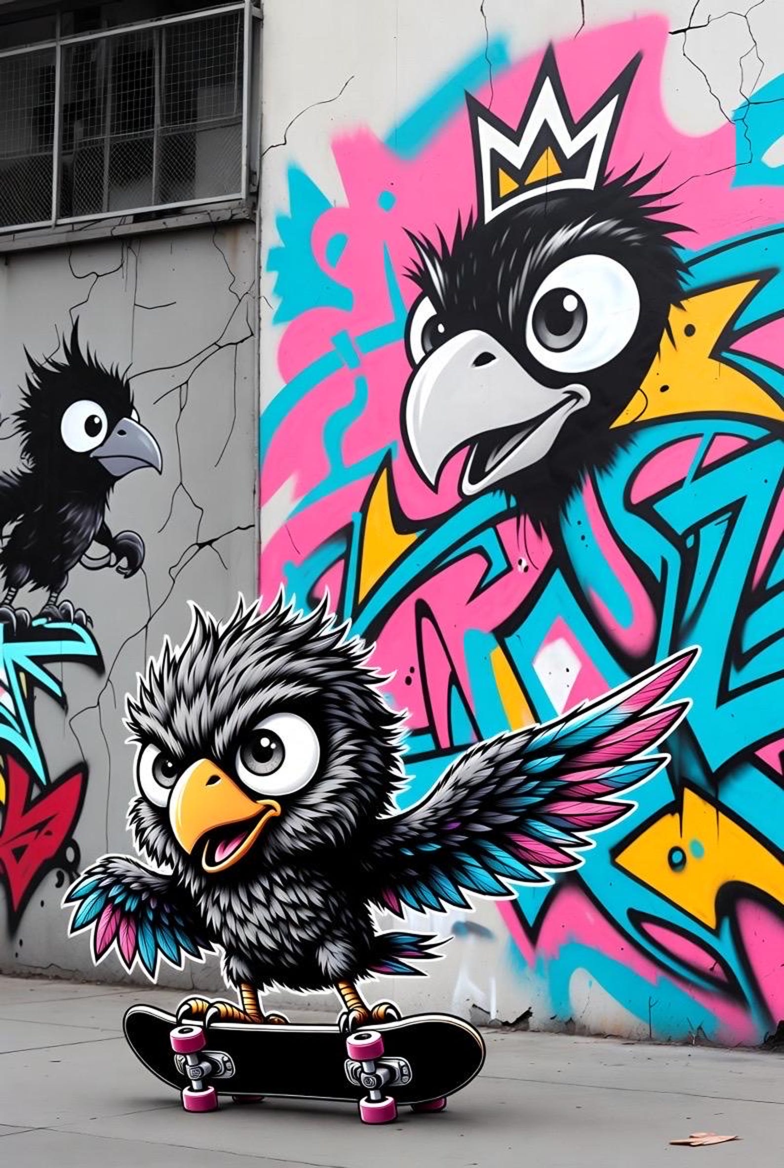 Rebel Bird Graffiti Art | Urban Cartoon PNG Bundle (digital Download ...